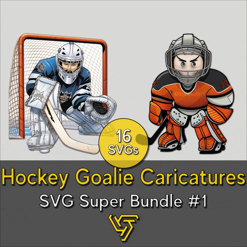 Hockey Goalie Caricatures SVG Bundle #1 - Instantly Download Your ...