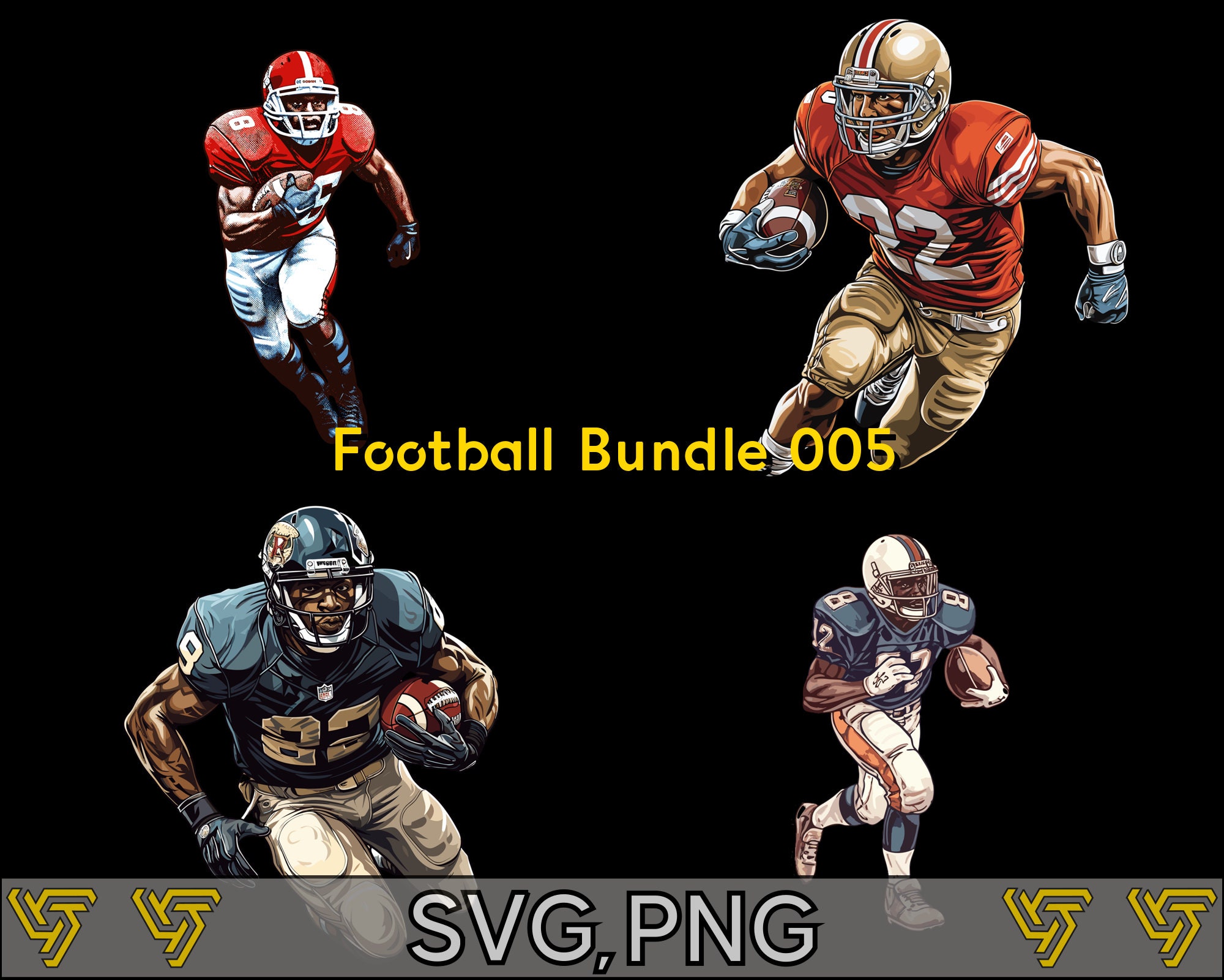 Football Clipart Bundle 005 8 Designs in Each Football SVG - Etsy
