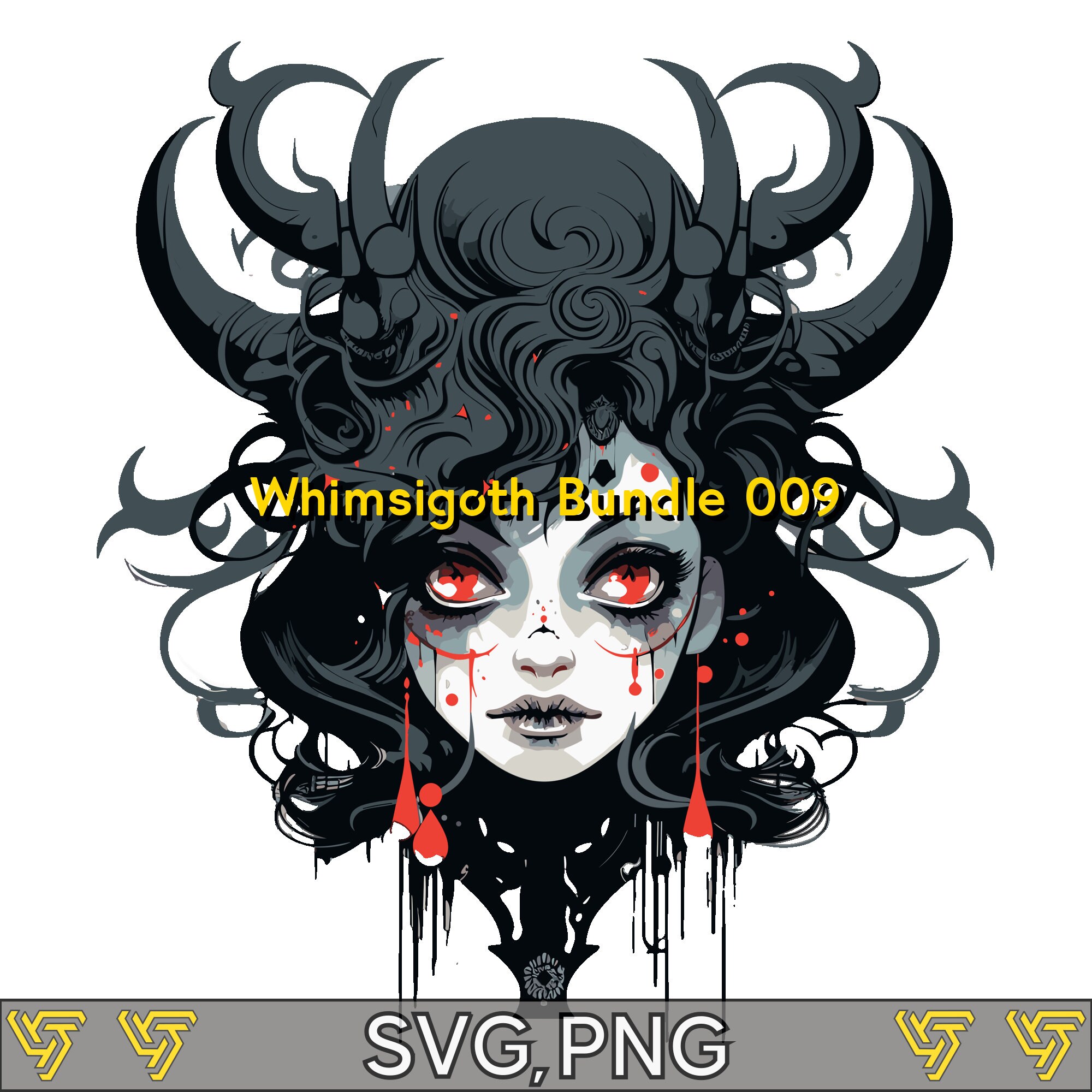Whimsigoth Clipart Bundle 009 | 6 PNG and 6 SVG Instant Downloads | for ...