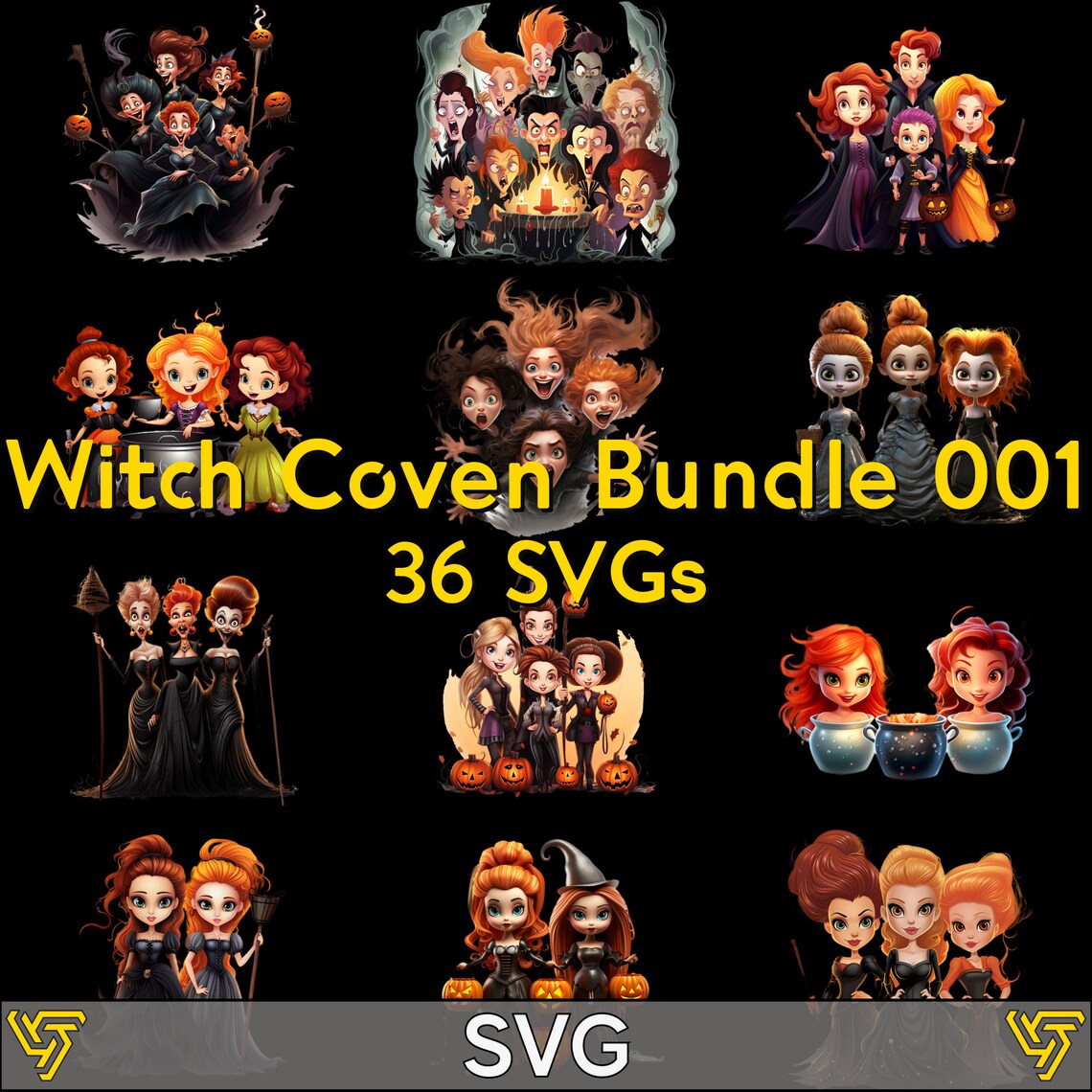 Witch Coven Clipart Bundle 001 SVG Bundle Instant Download - Etsy