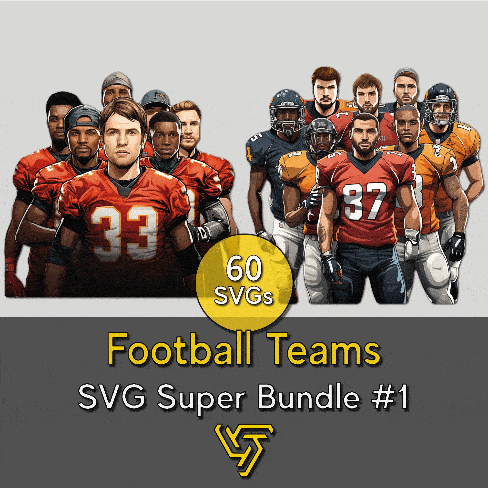 Football Teams Clipart Super Bundle 001 SVG Bundle Instant - Etsy