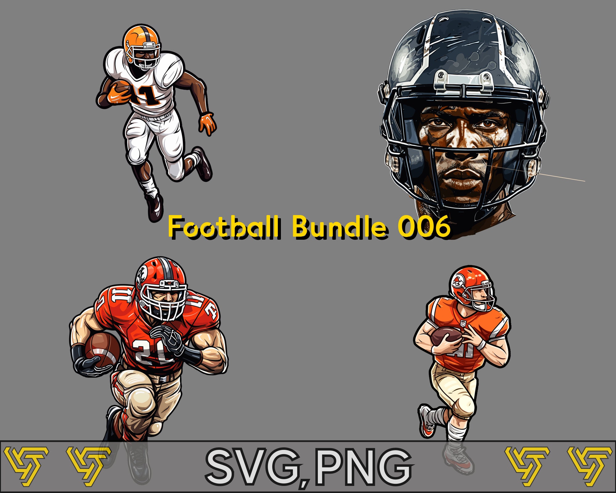Football Clipart Bundle 006 8 Designs in Each Football SVG - Etsy
