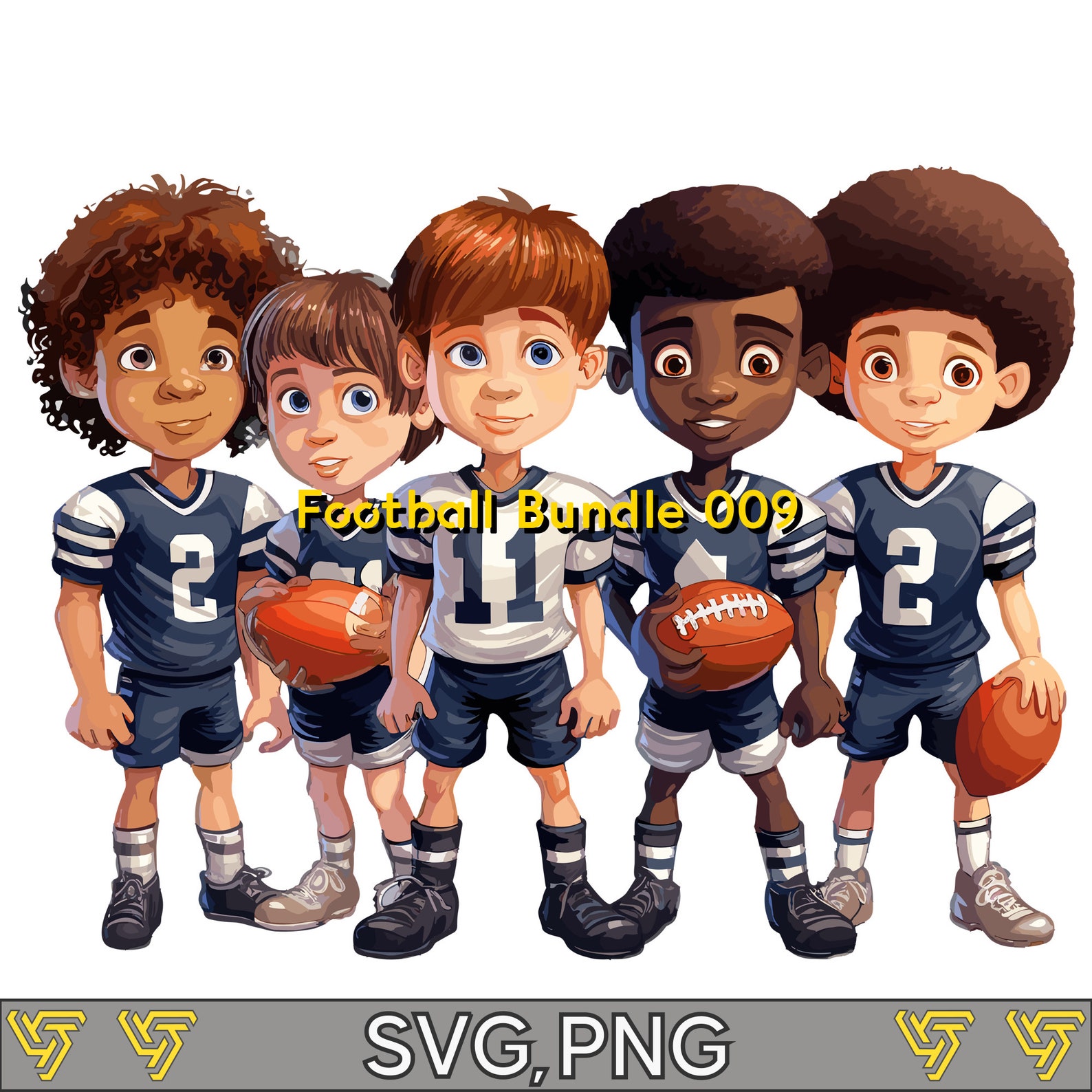 Football Clipart Bundle 009 6 Designs in Each Football SVG Bundle and ...