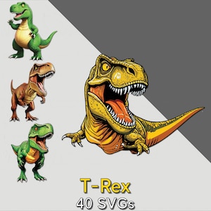T-rex SVG Bundle #1 - 40 Clipart Designs Ready for Your Social Media ...
