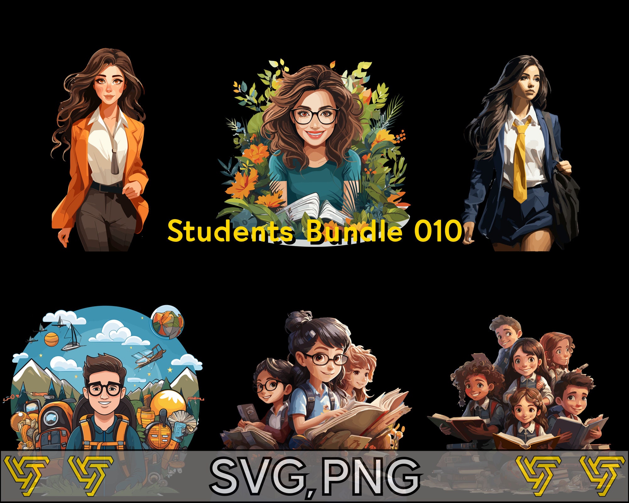 Students SVG Bundle 010 12 Designs With 300 DPI Transparent - Etsy