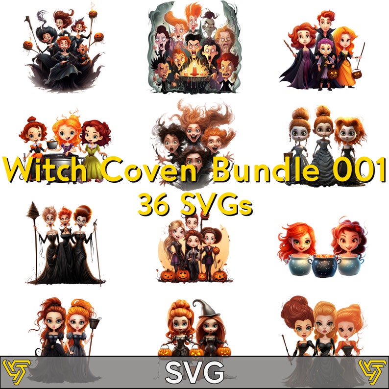 Witch Coven Clipart Bundle 001 SVG Bundle Instant Download - Etsy