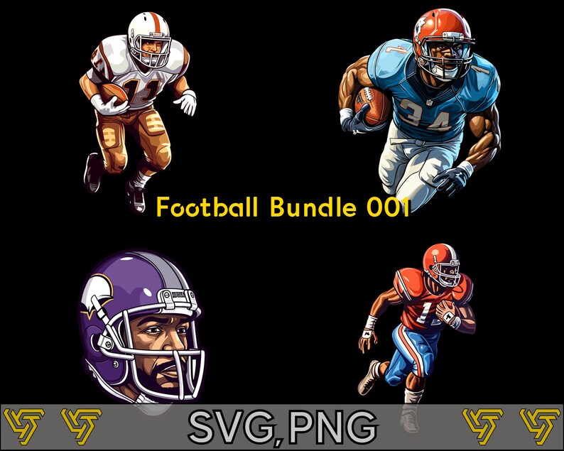 Football Clipart Bundle 001 | 8 Designs in Each Football SVG Bundle and ...