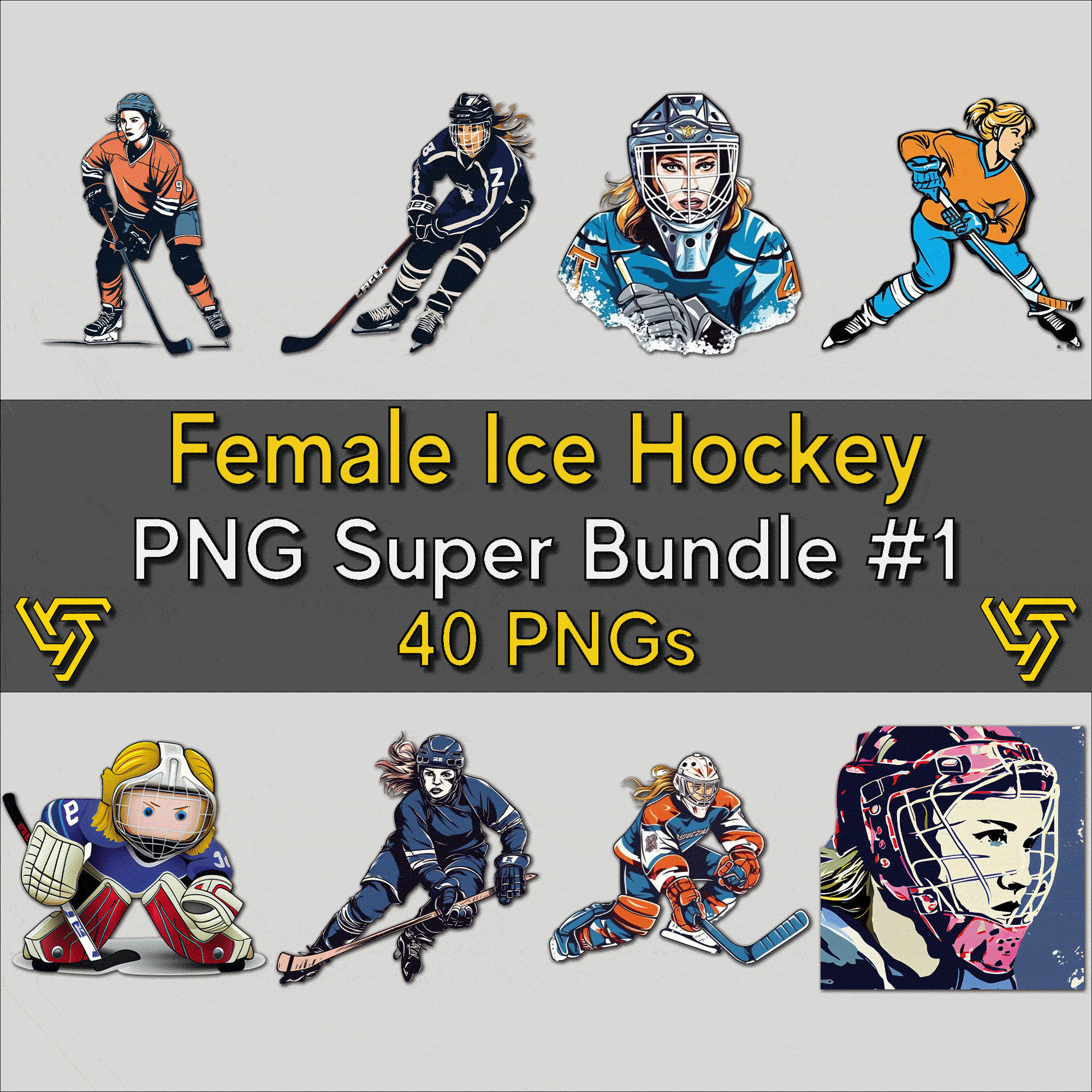 Ultimate Female Ice Hockey Clipart Bundle #1 With 40 Designs | High ...
