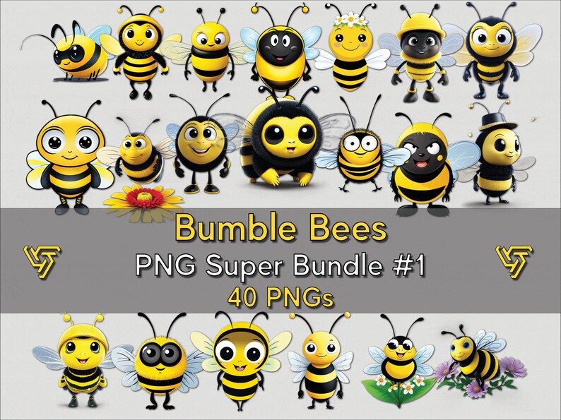 Bumble Bees Clipart Bundle – 40 PNG Designs (digital Download) - Etsy