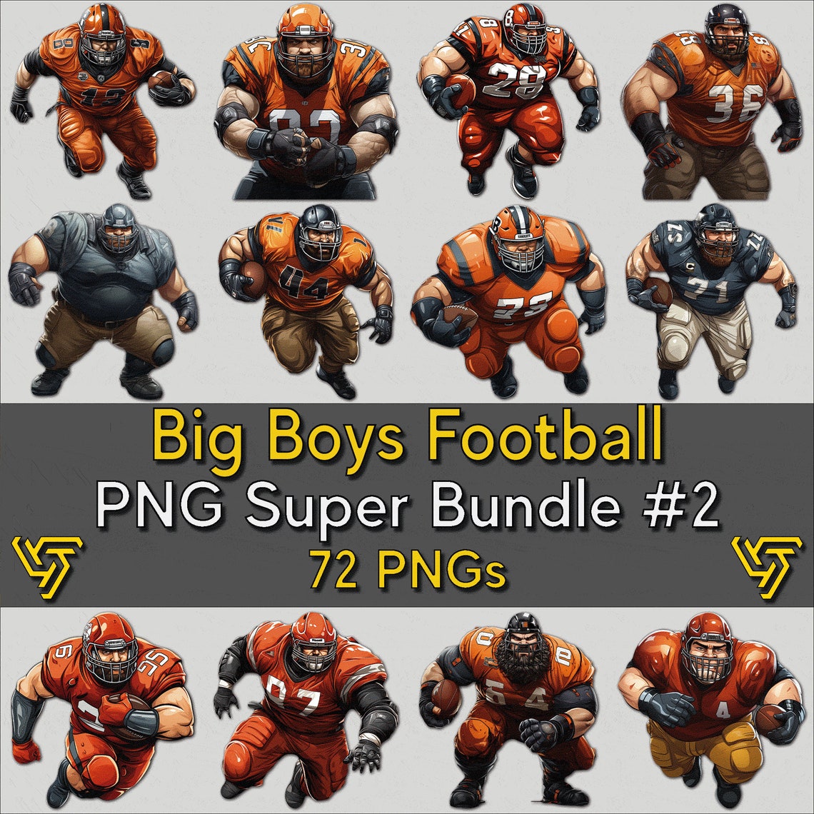 Big Boys Football Clipart Bundle #2 | Instantly Download Our Football ...