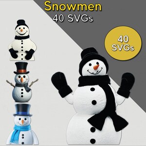 Snowman SVG Clipart Set: 40 Winter Graphics | Instant Download for ...