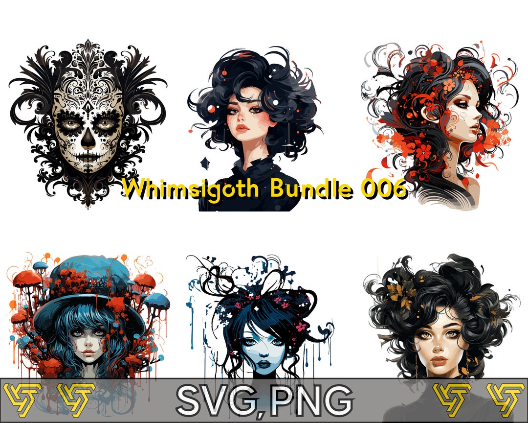 Whimsigoth Clipart Bundle 006 | 6 PNG and 6 SVG Instant Downloads | for ...