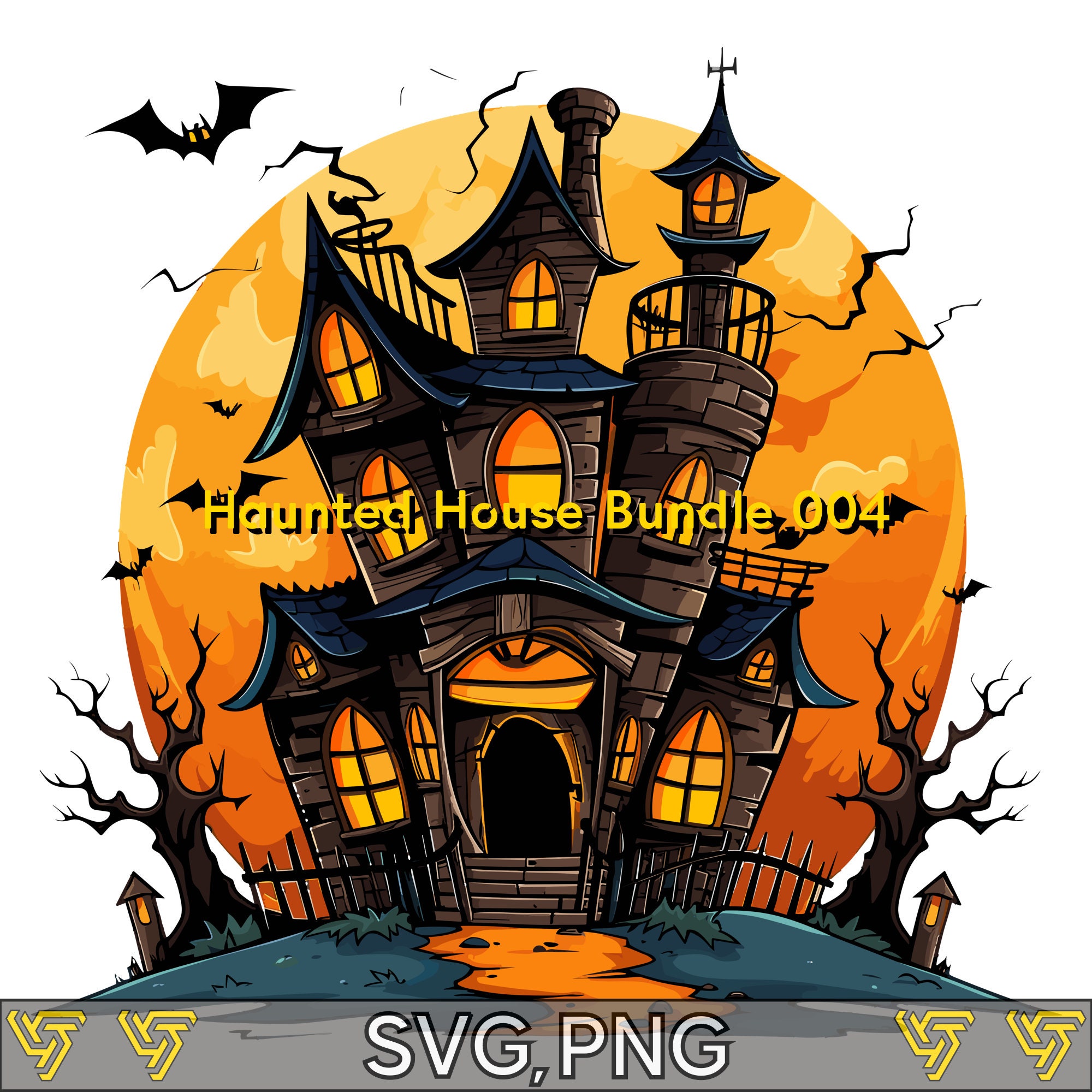 Halloween Haunted House Clipart Bundle 004 With 6 Designs in - Etsy