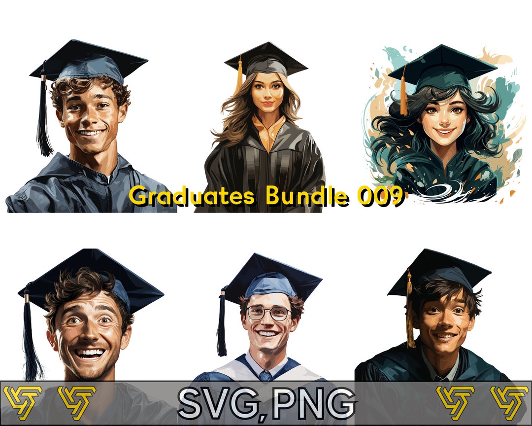 Student/graduate Clipart Bundle 009 | 6 PNG and 6 SVG Instant Downloads ...