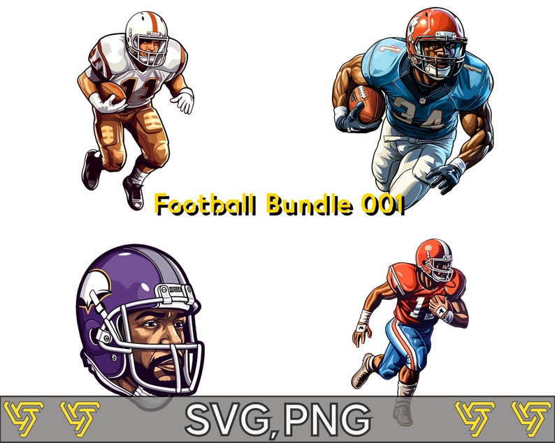 Football Clipart Bundle 001 | 8 Designs in Each Football SVG Bundle and ...
