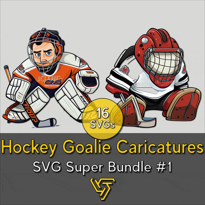 Hockey Goalie Caricatures SVG Bundle #1 - Instantly Download Your ...