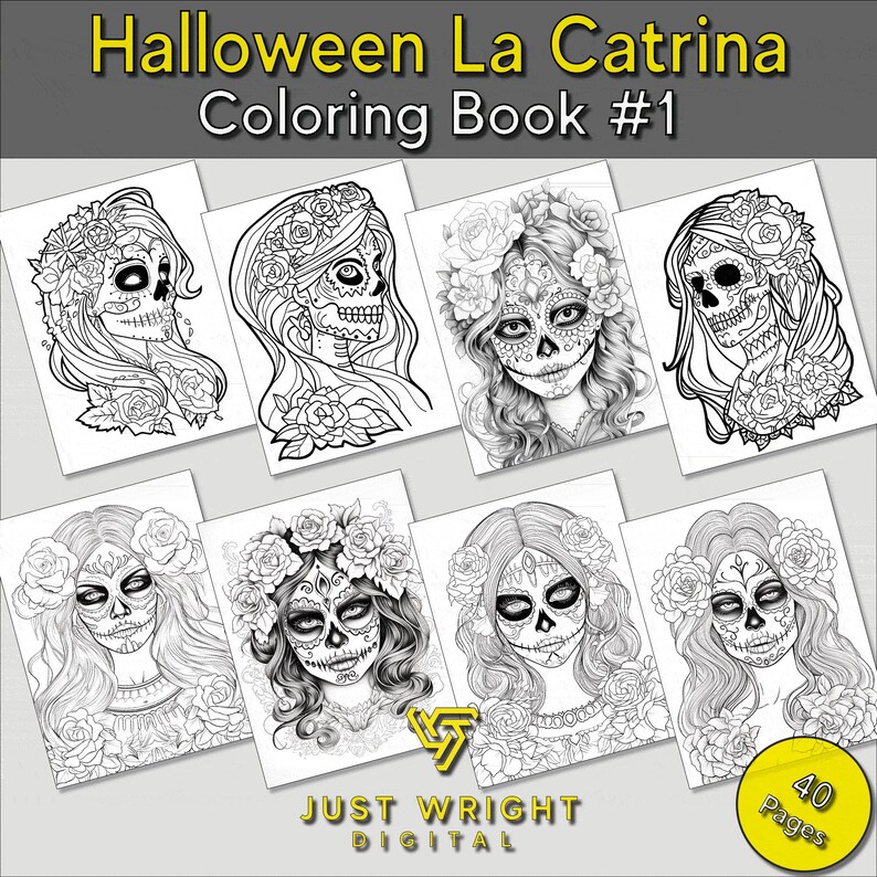 Halloween La Catrina Coloring Book | 40 Intricate Pages (digital ...