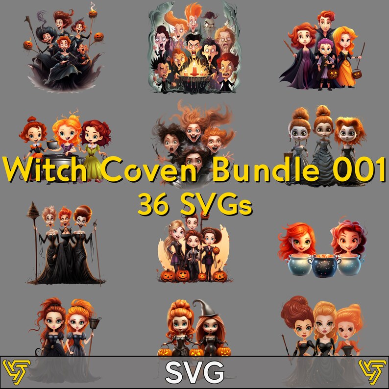 Witch Coven Clipart Bundle 001 SVG Bundle Instant Download - Etsy