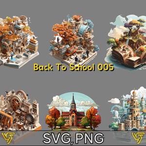 Back to School Clipart Bundle 005 | 6 PNG and 6 SVG Instant Downloads ...