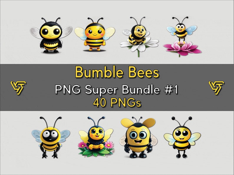 Bumble Bees PNG Bundle 1 Instantly Download Your Sublimation Friendly ...