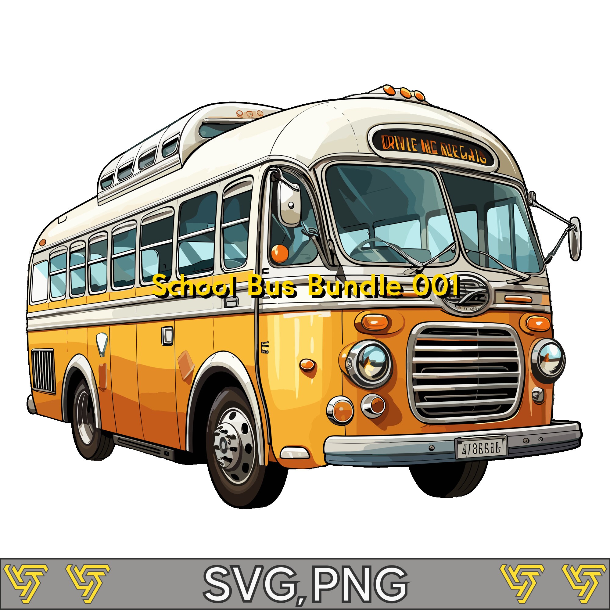 Colorful School Bus SVG Bundle 001: 6 Designs Transparent Pngs for ...