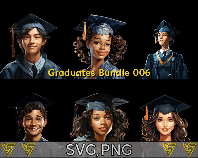 Student/graduate Clipart Bundle 006 6 PNG and 6 SVG Instant - Etsy