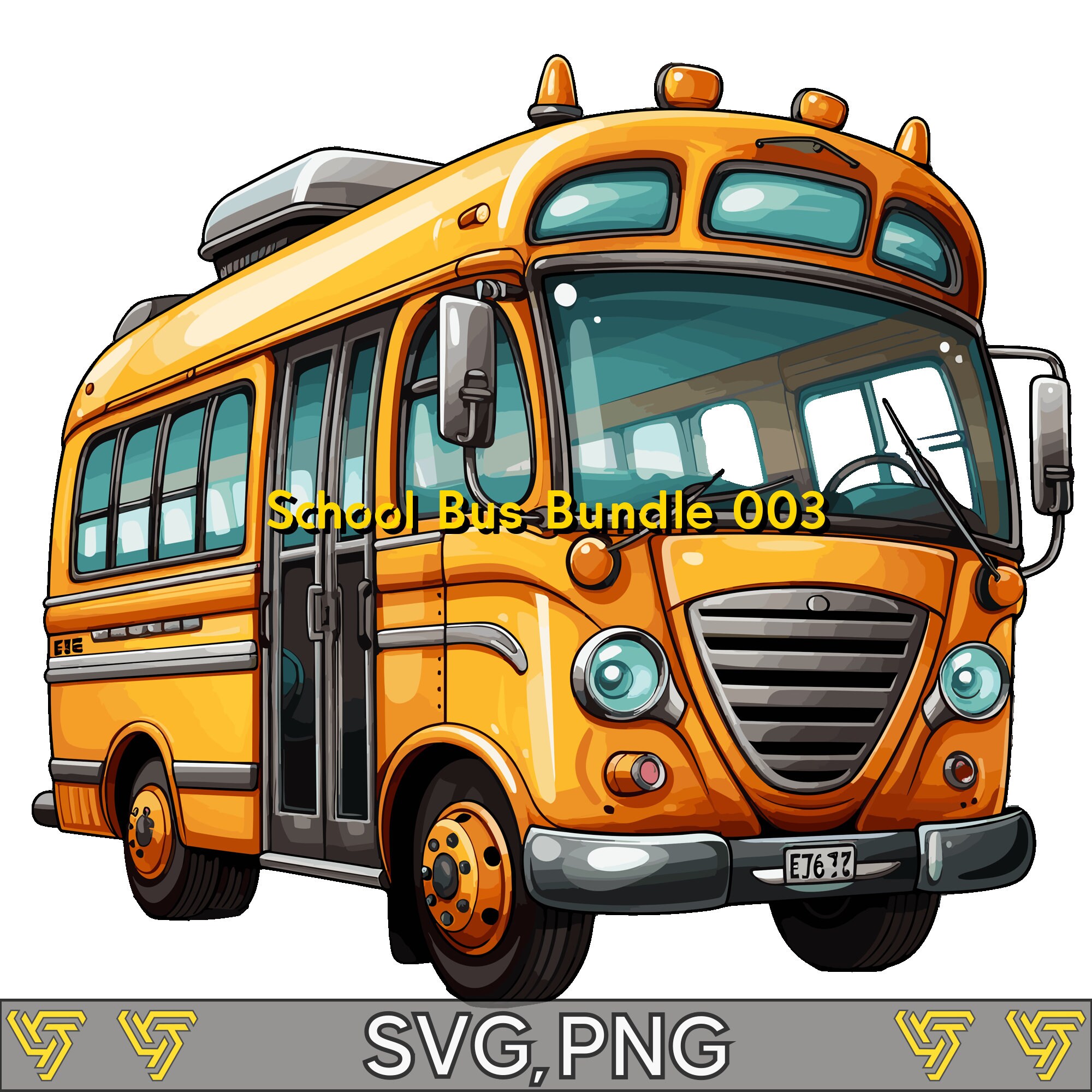 Colorful School Bus SVG Bundle 003 : 6 Designs Transparent - Etsy