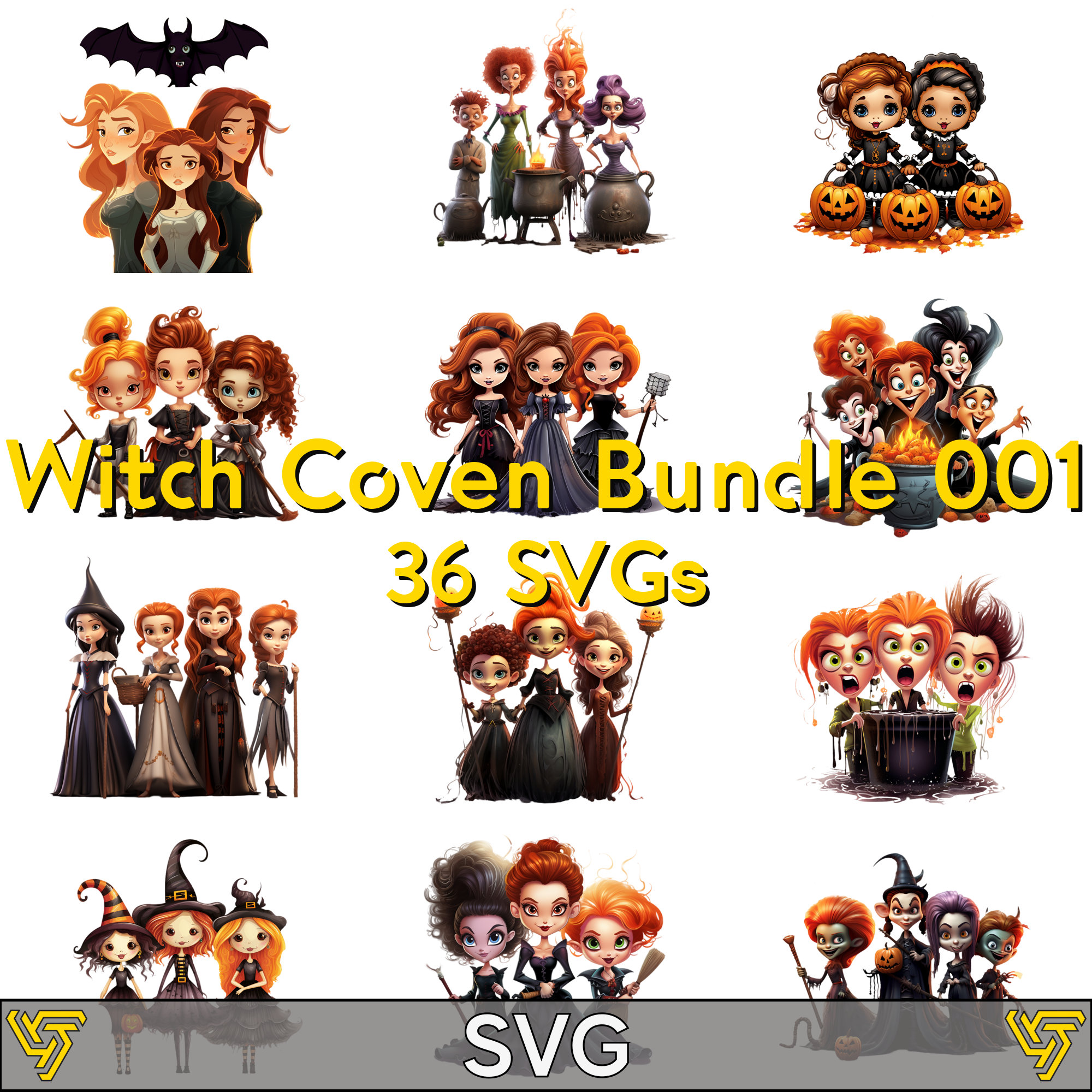 Witch Coven Clipart Bundle 001 SVG Bundle Instant Download - Etsy
