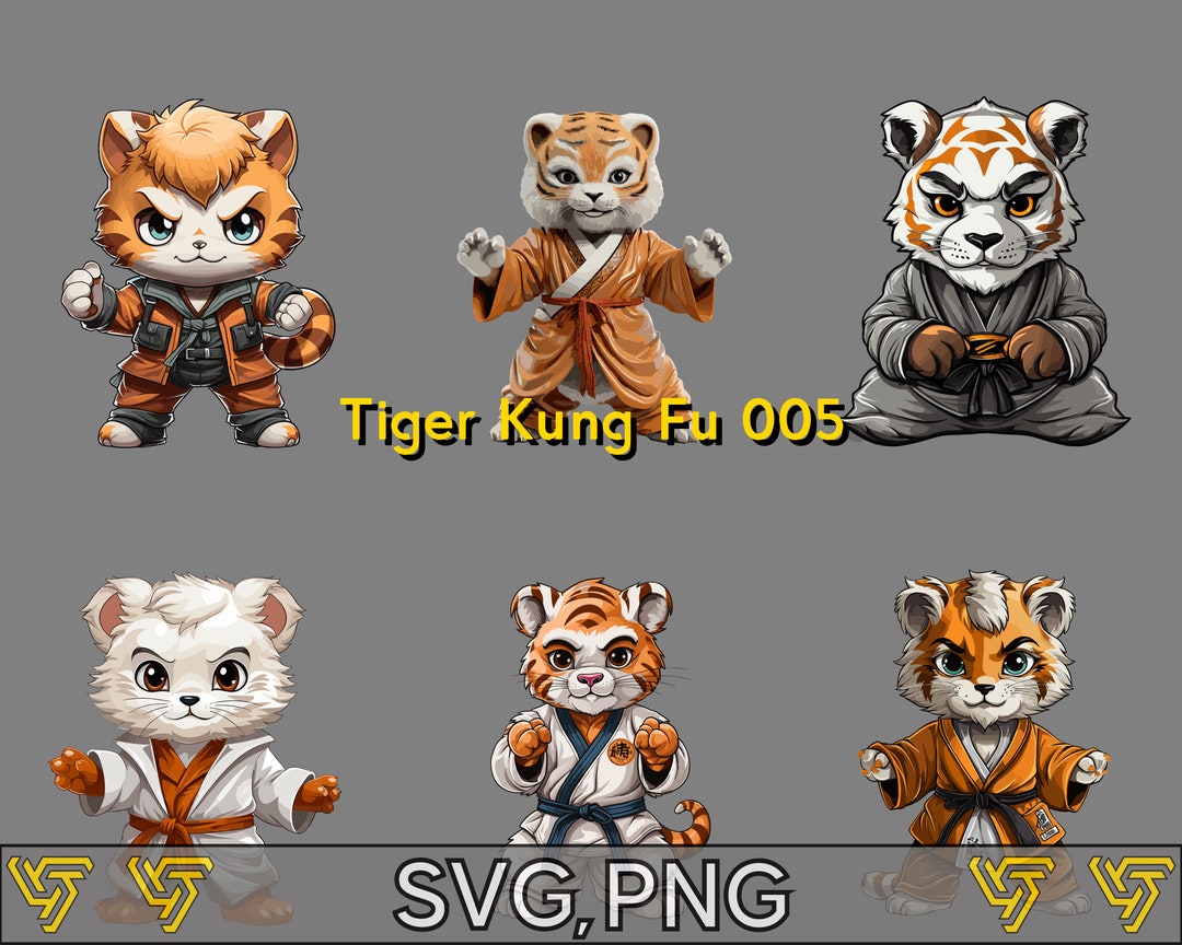 Tiger SVG Bundle Kung Fu Themed Clipart Bundle 005 - Etsy