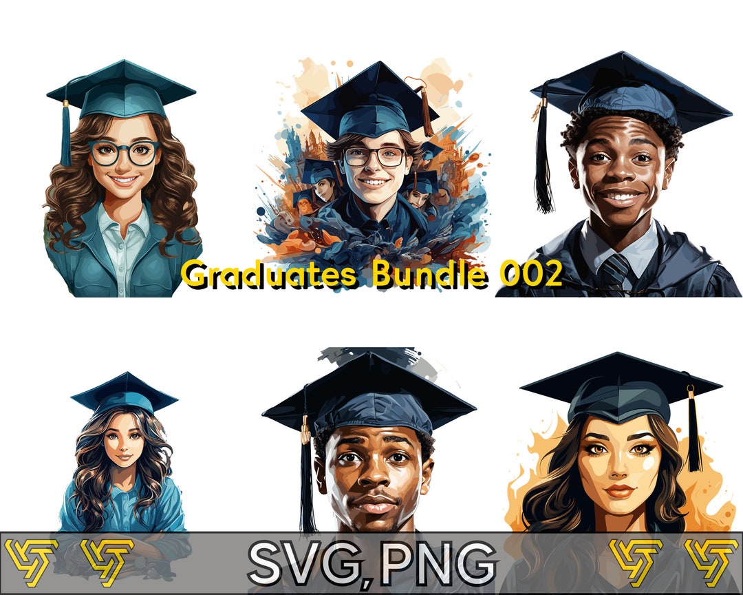 Student/graduate Clipart Bundle 002 6 PNG and 6 SVG Instant Downloads ...