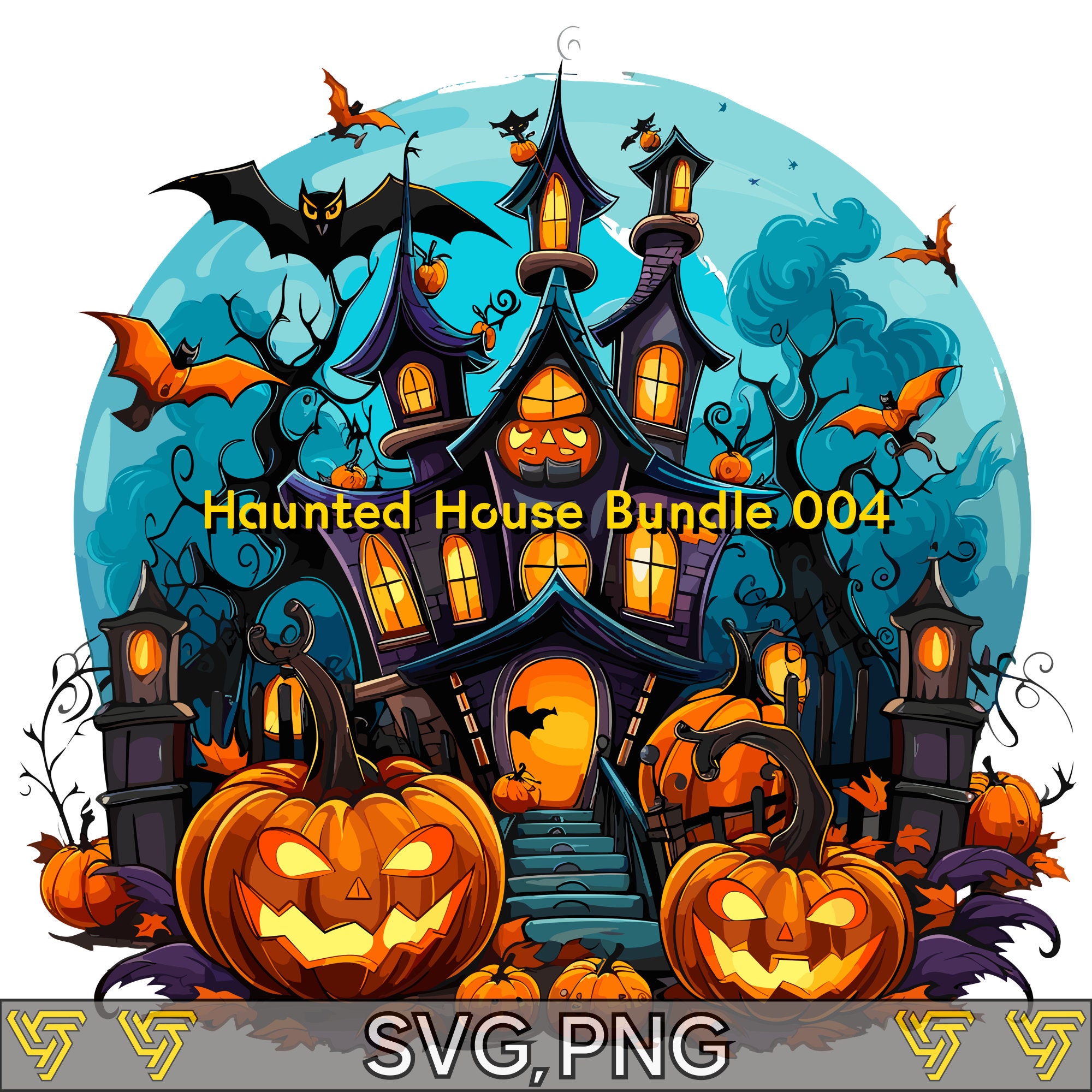 Halloween Haunted House Clipart Bundle 004 With 6 Designs in - Etsy