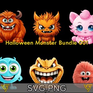 Halloween Monster Clipart Bundle 001 With 6 Designs in Our SVG Bundle ...