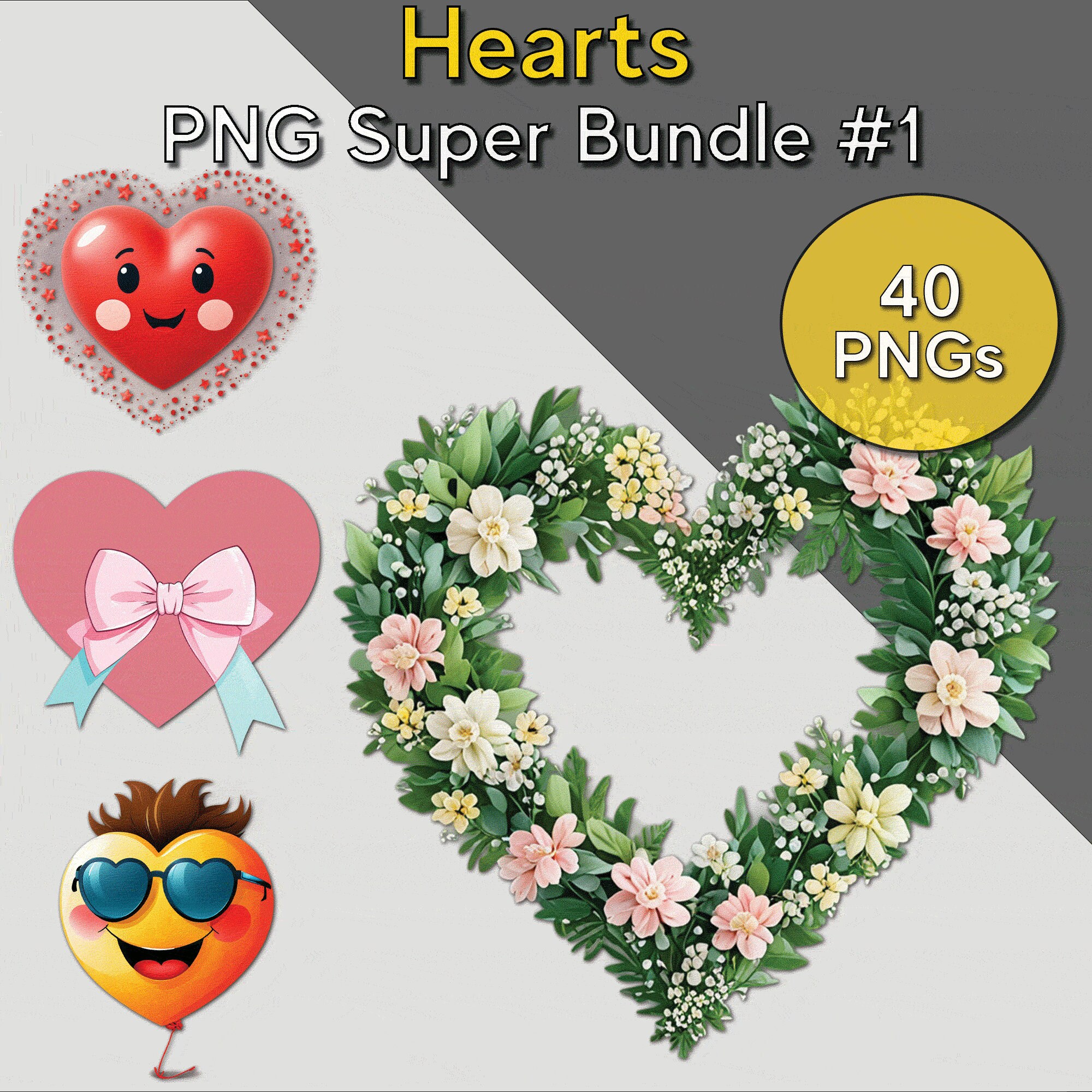 Transparent Heart PNG Clipart Set #1 | 40 High-resolution Designs for ...