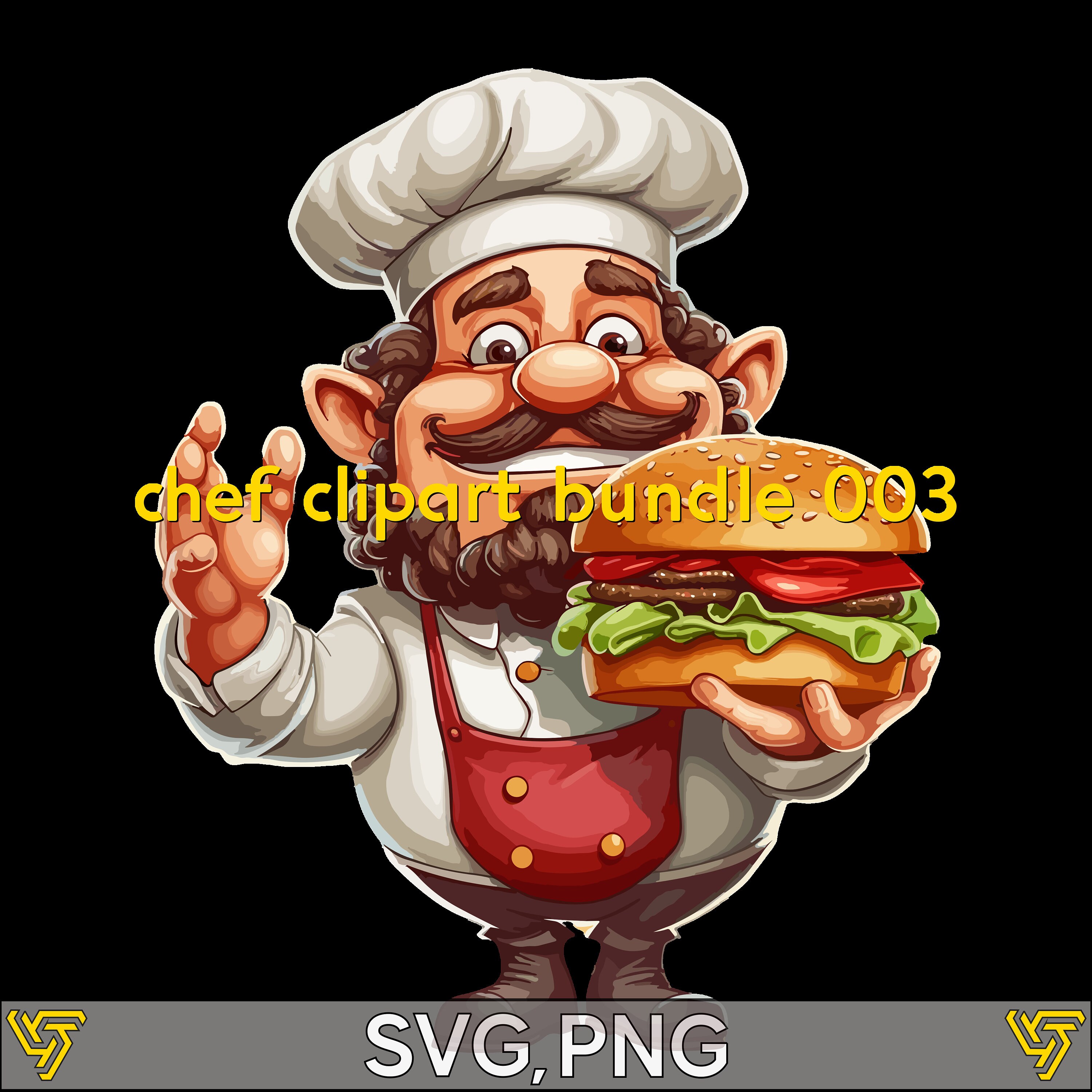 Adorable Chef Clipart Bundle 003 8 SVG and 8 High Resolution - Etsy