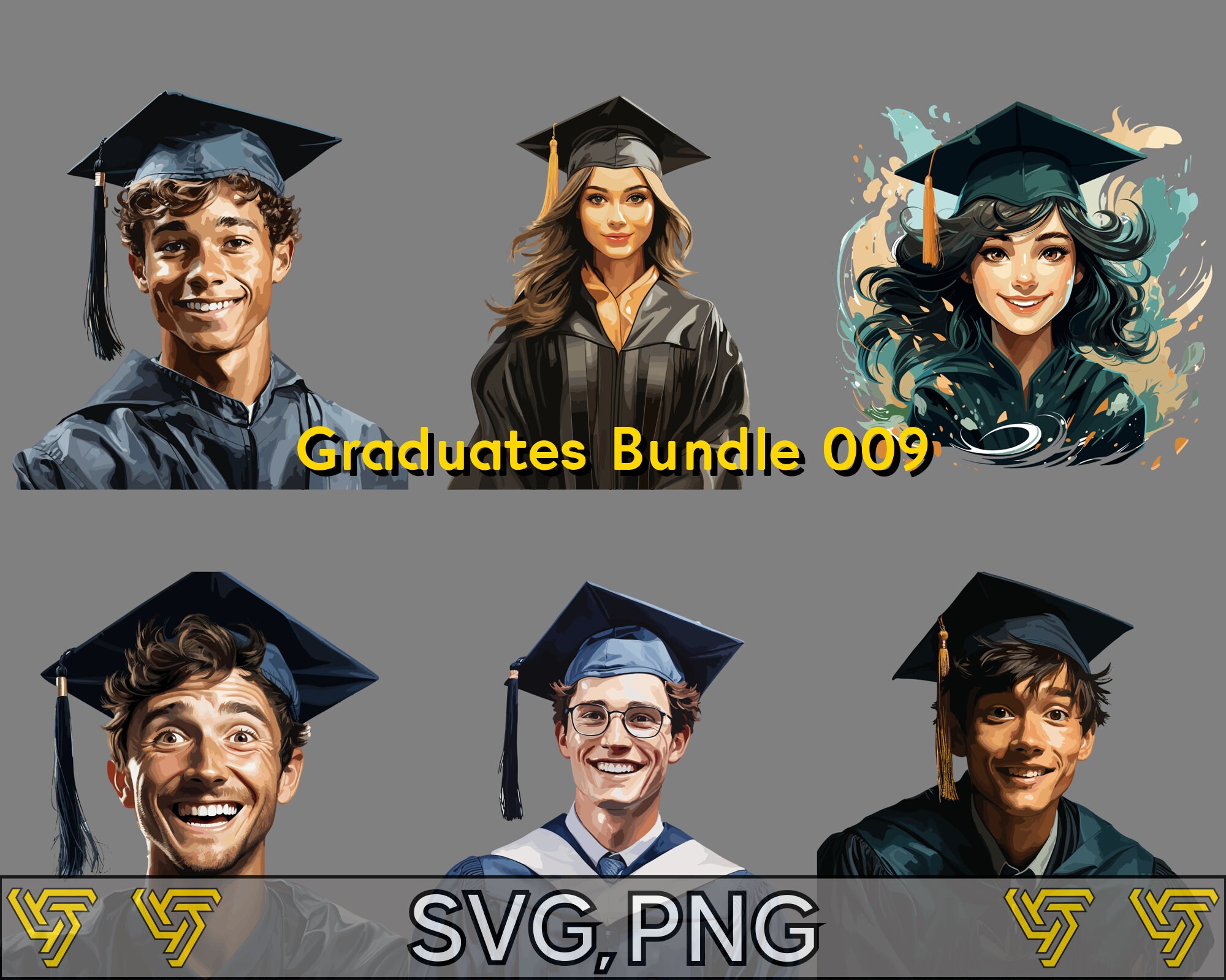 Student/graduate Clipart Bundle 009 6 PNG and 6 SVG Instant Downloads ...