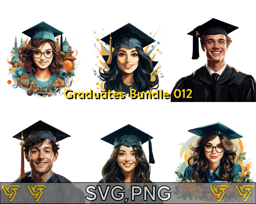 Student/graduate Clipart Bundle 012 6 PNG and 6 SVG Instant Downloads ...
