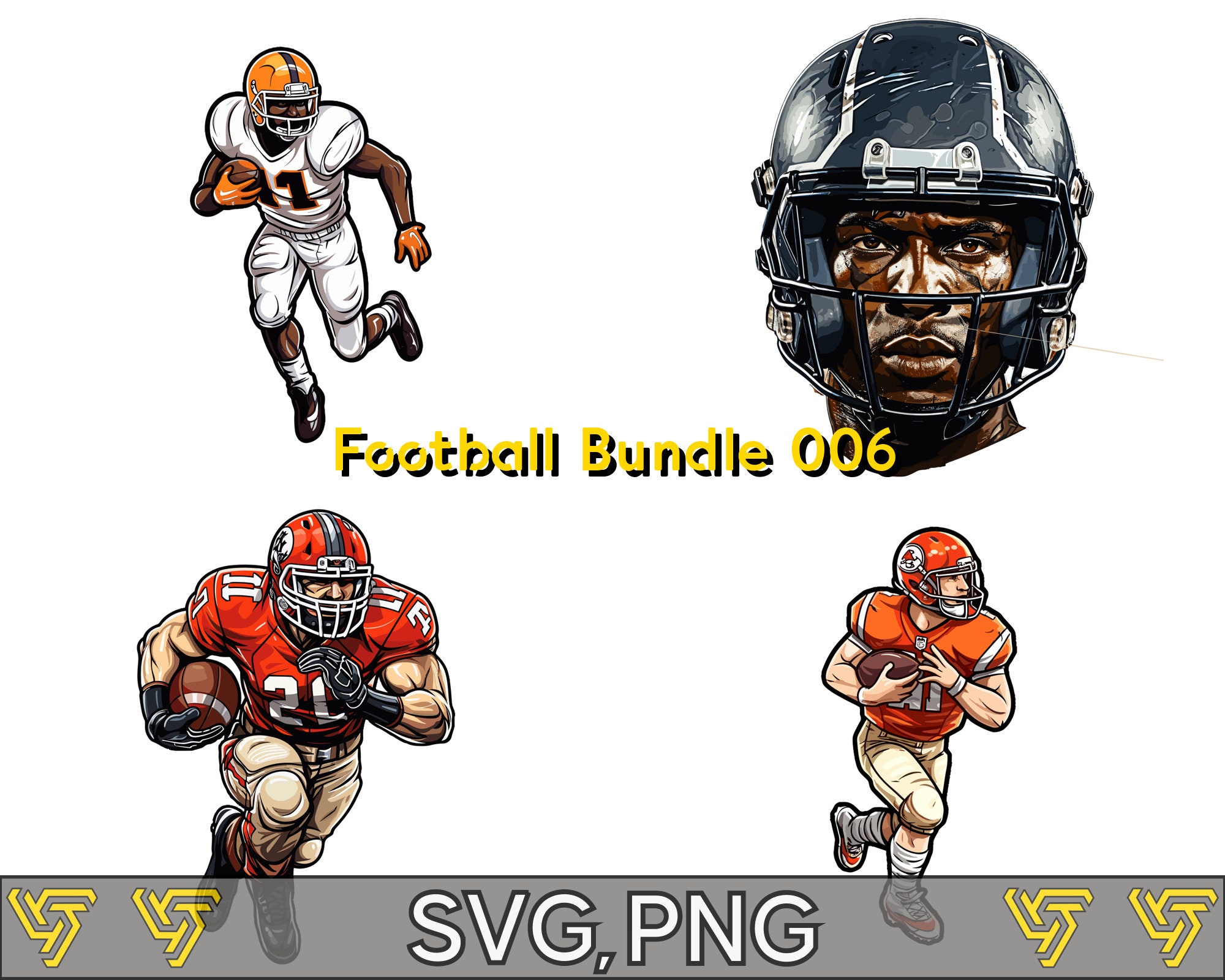 Football Clipart Bundle 006 8 Designs in Each Football SVG - Etsy