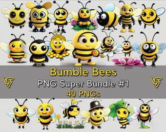 Bumble Bees PNG Bundle #1 - Instantly Download Your Sublimation ...