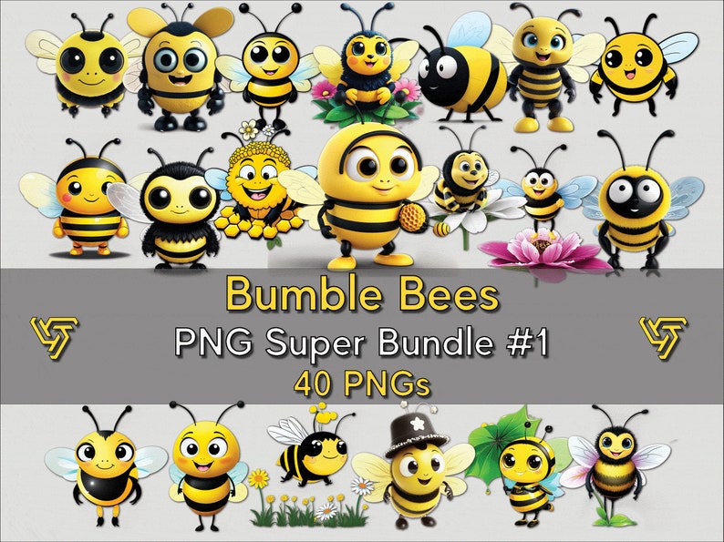 Bumble Bees PNG Bundle #1 - Instantly Download Your Sublimation ...