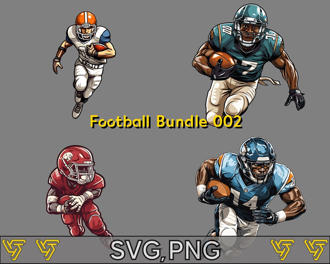 Football Clipart Bundle 002 | 8 Designs in Each Football SVG Bundle and ...