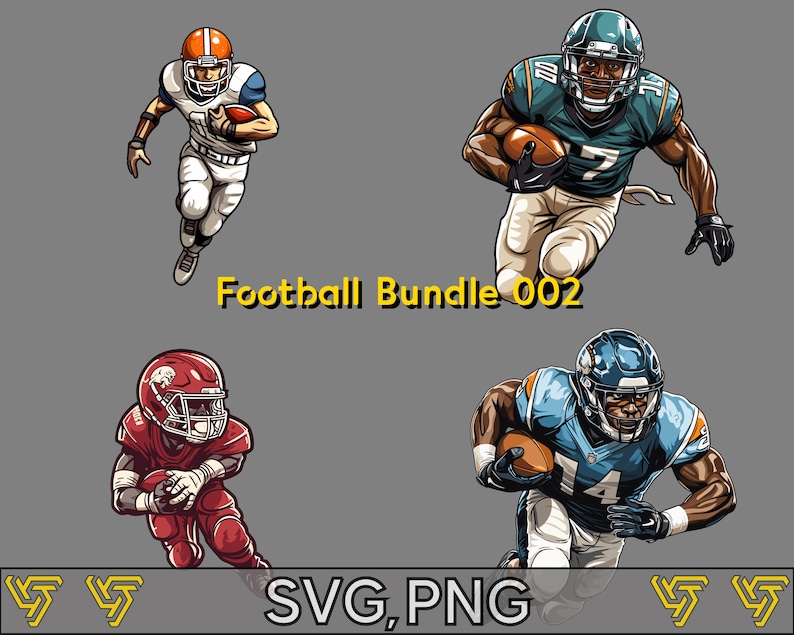Football Clipart Bundle 002 | 8 Designs in Each Football SVG Bundle and ...