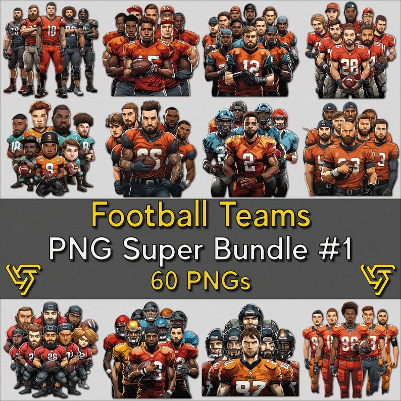 Football Teams PNG Clipart Bundle 1 Instantly Download 60 Designs as ...