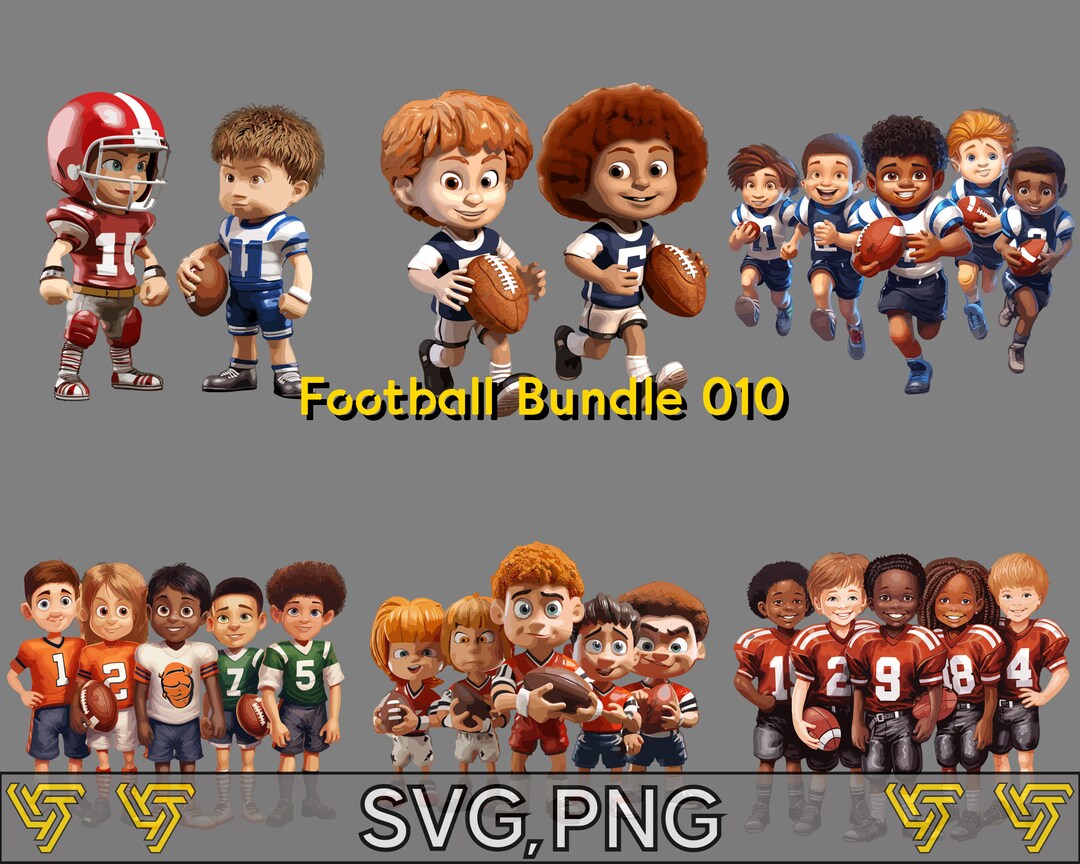Football Clipart Bundle 010 | 6 Designs in Each Football SVG Bundle and ...