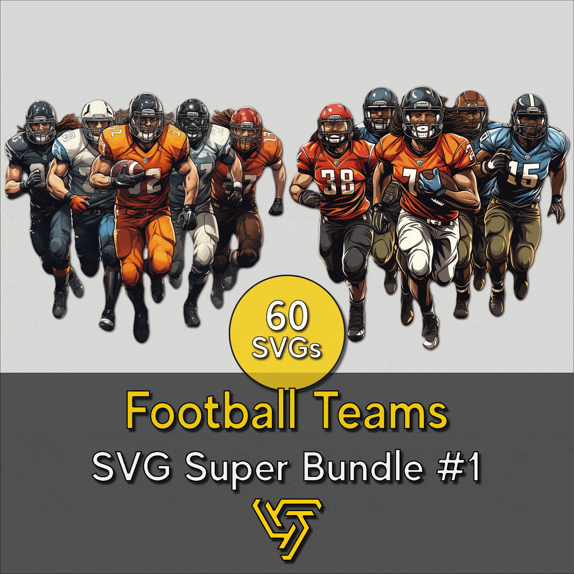 Football Teams Clipart Super Bundle 001 SVG Bundle Instant - Etsy