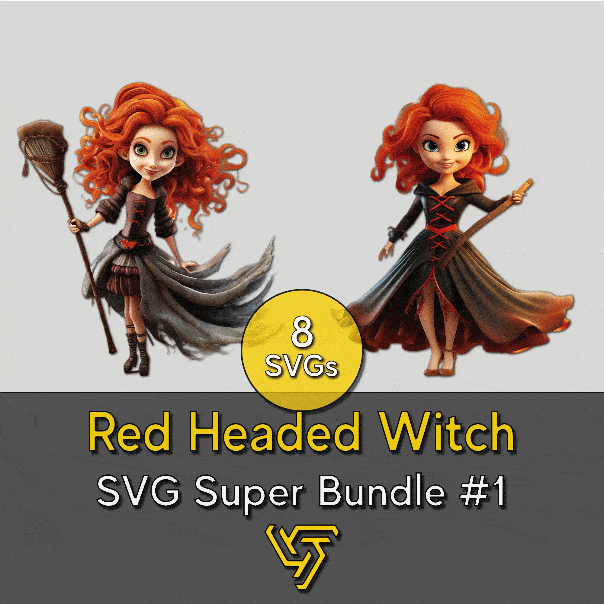 Red Headed Witch SVG Bundle 1 Instantly Download Your New Clipart Bundle With 8 Designs - Etsy