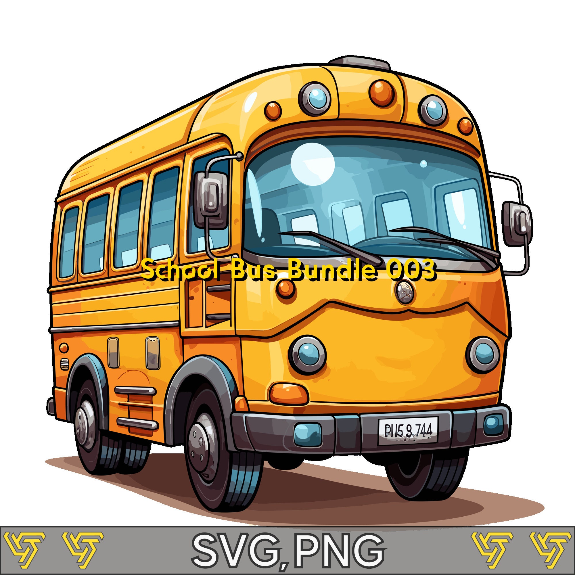 Colorful School Bus SVG Bundle 003 : 6 Designs Transparent - Etsy