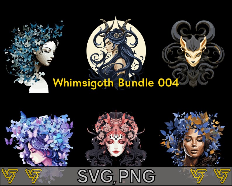 Whimsigoth Clipart Bundle 004 | 6 PNG and 6 SVG Instant Downloads | for ...