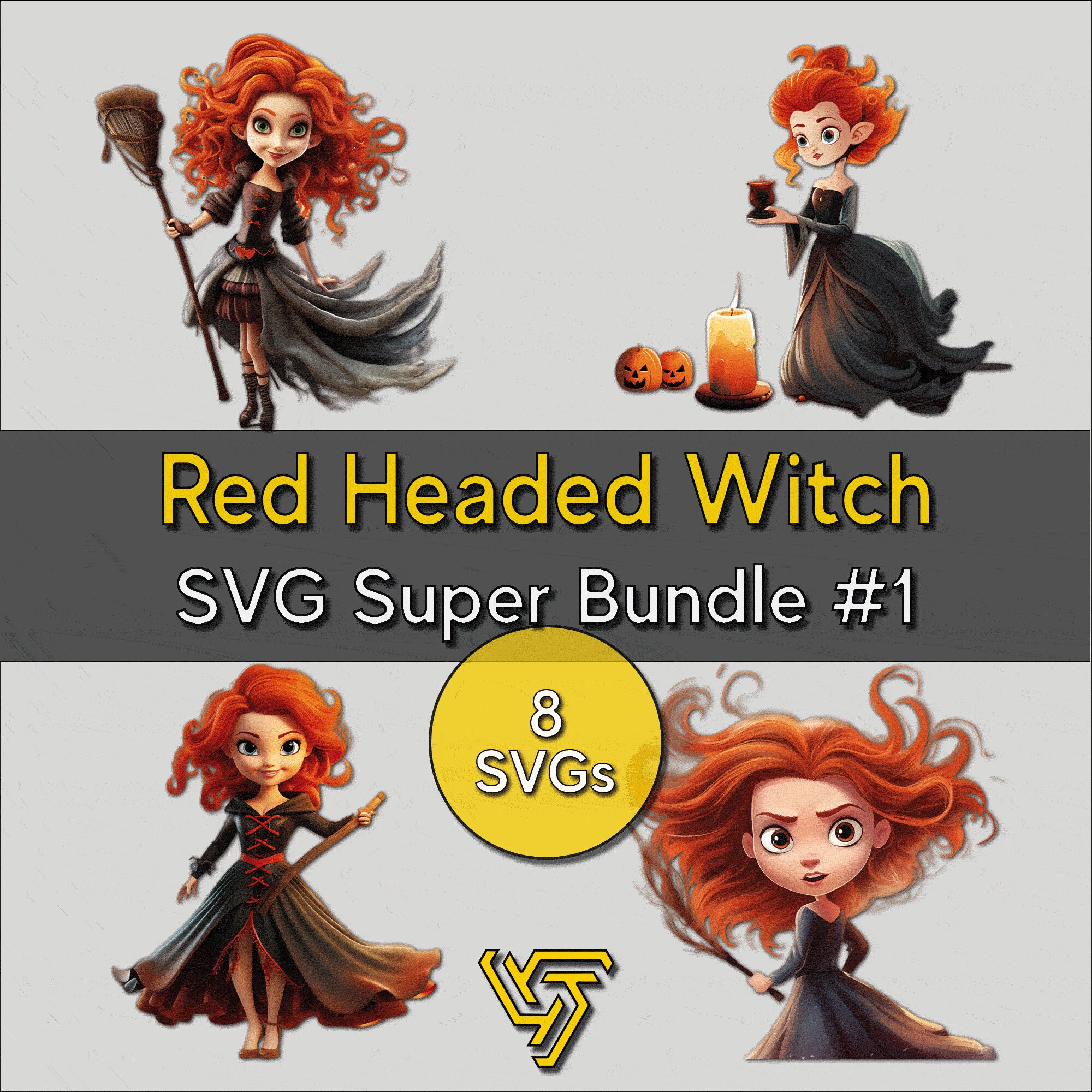 Red Headed Witch SVG Bundle 1 Instantly Download Your New - Etsy