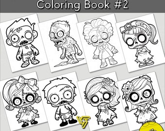 Cute Zombie Coloring Book 003 - 40 Coloring Pages for Your Halloween ...