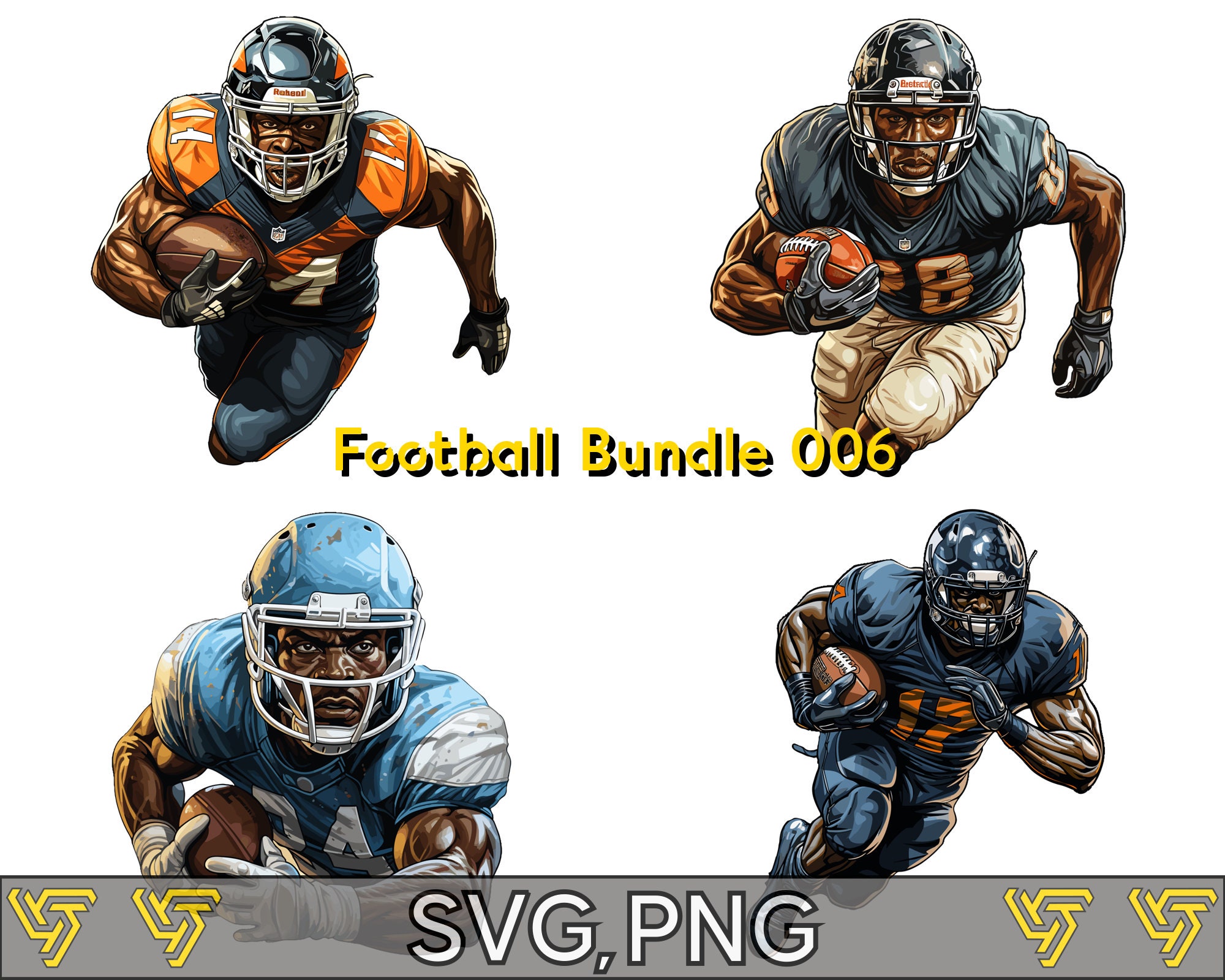 Football Clipart Bundle 006 8 Designs in Each Football SVG - Etsy